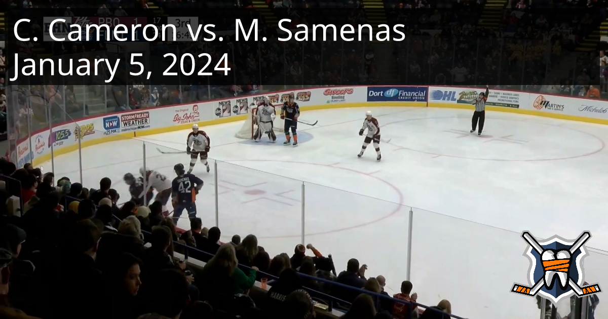 Carson Cameron vs. Markas Samenas, January 5, 2024 - Peterborough Petes ...