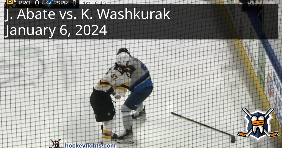 Joseph Abate vs. Keean Washkurak, January 6, 2024 - Providence Bruins ...