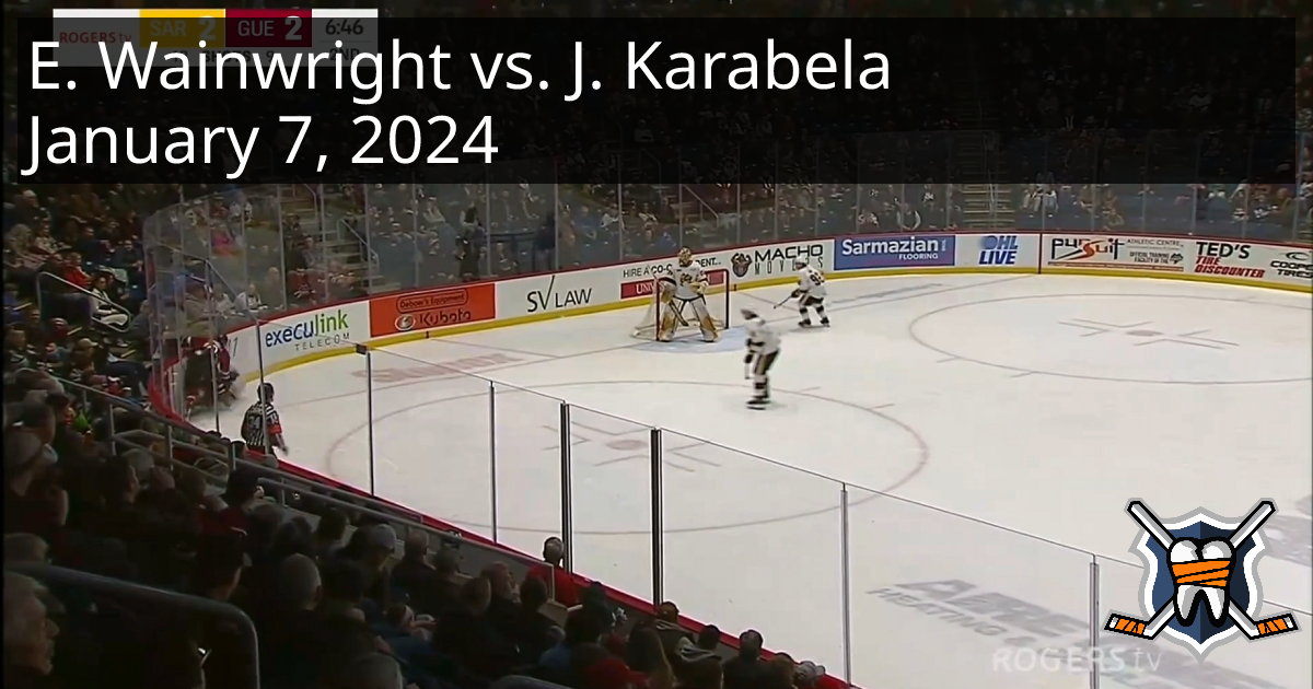 Easton Wainwright vs. Jake Karabela, January 7, 2024 - Sarnia Sting vs ...