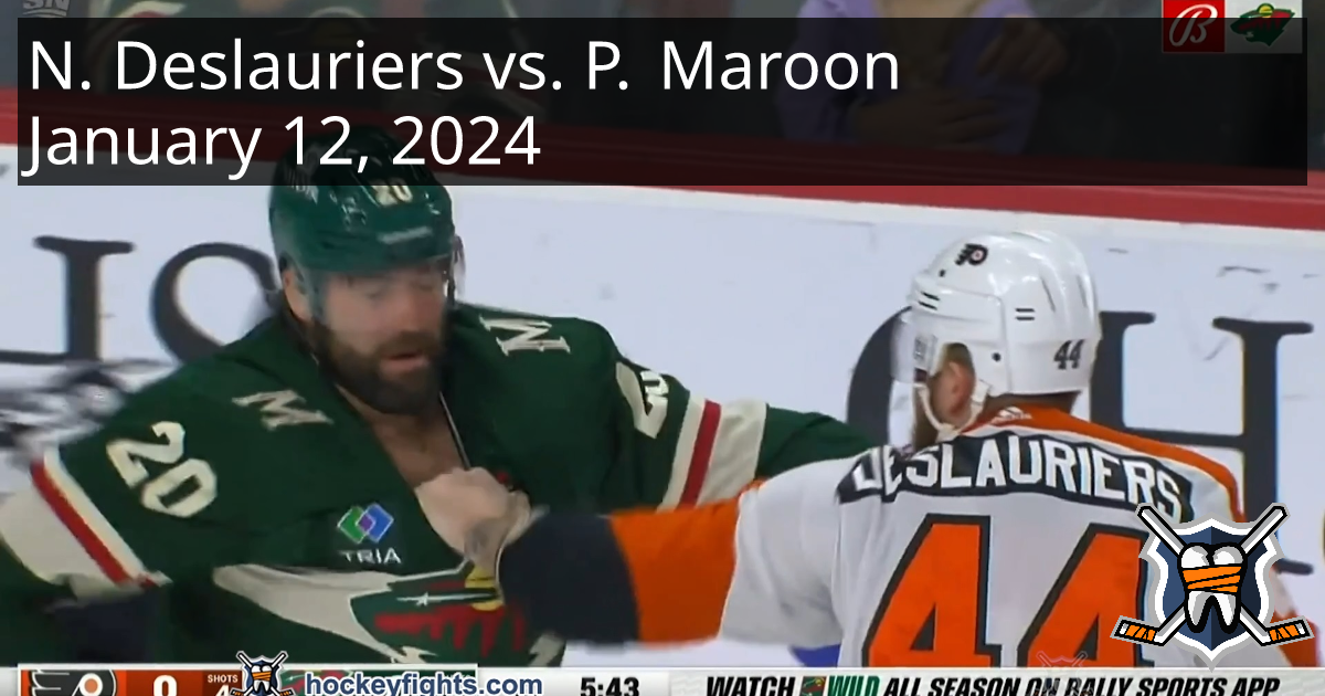 Nicolas Deslauriers vs. Pat Maroon, January 12, 2024 - Philadelphia ...