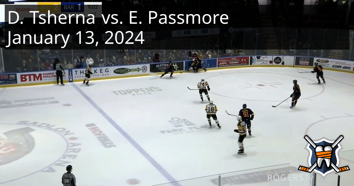 Dylan Tsherna vs. Evan Passmore, January 13, 2024 - Brantford Bulldogs ...