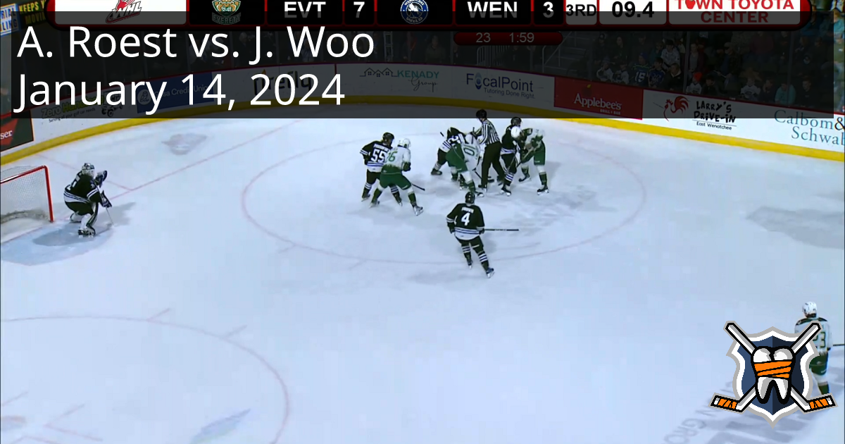Austin Roest vs. Jonas Woo, January 14, 2024 - Everett Silvertips vs ...