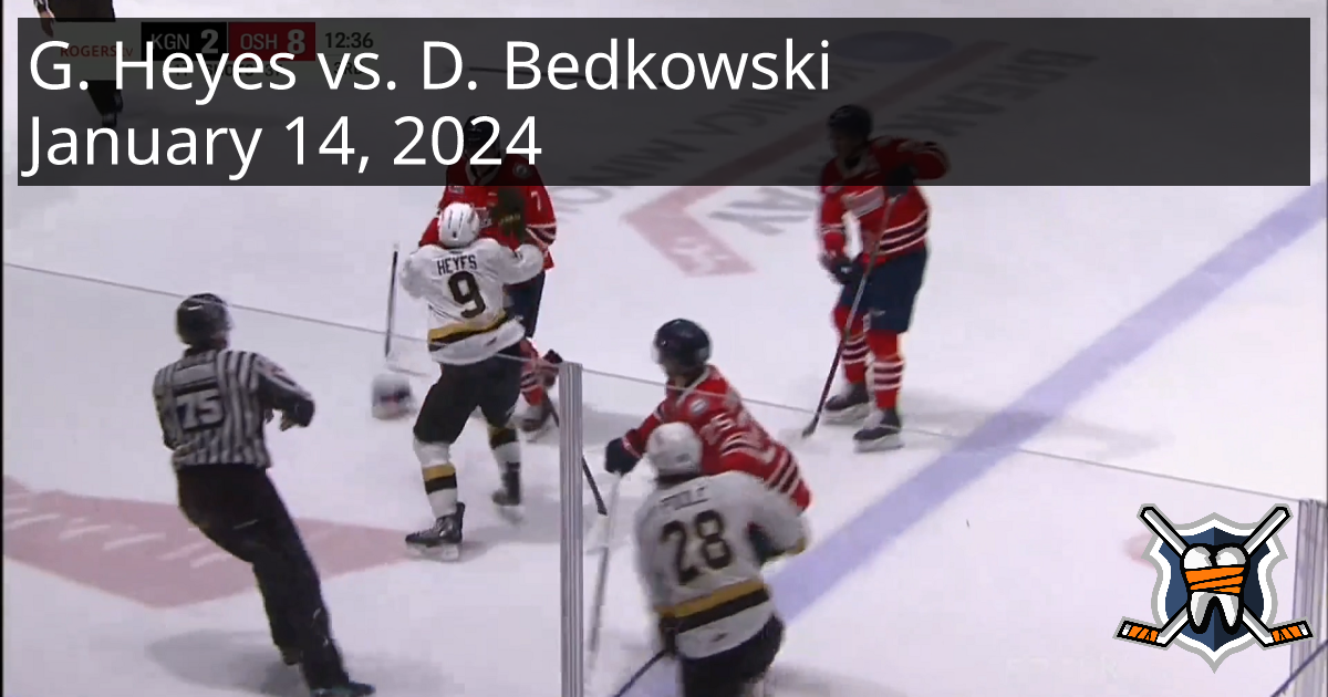 Gage Heyes vs. David Bedkowski, January 14, 2024 - Kingston Frontenacs ...