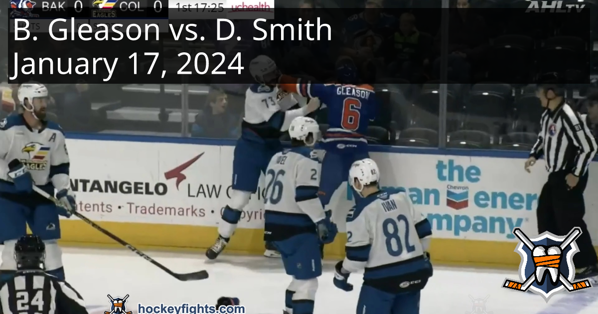 Ben Gleason vs. Dalton Smith, January 17, 2024 - Bakersfield Condors vs ...