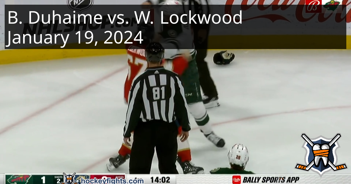 Brandon Duhaime vs. William Lockwood, January 19, 2024 - Minnesota Wild ...