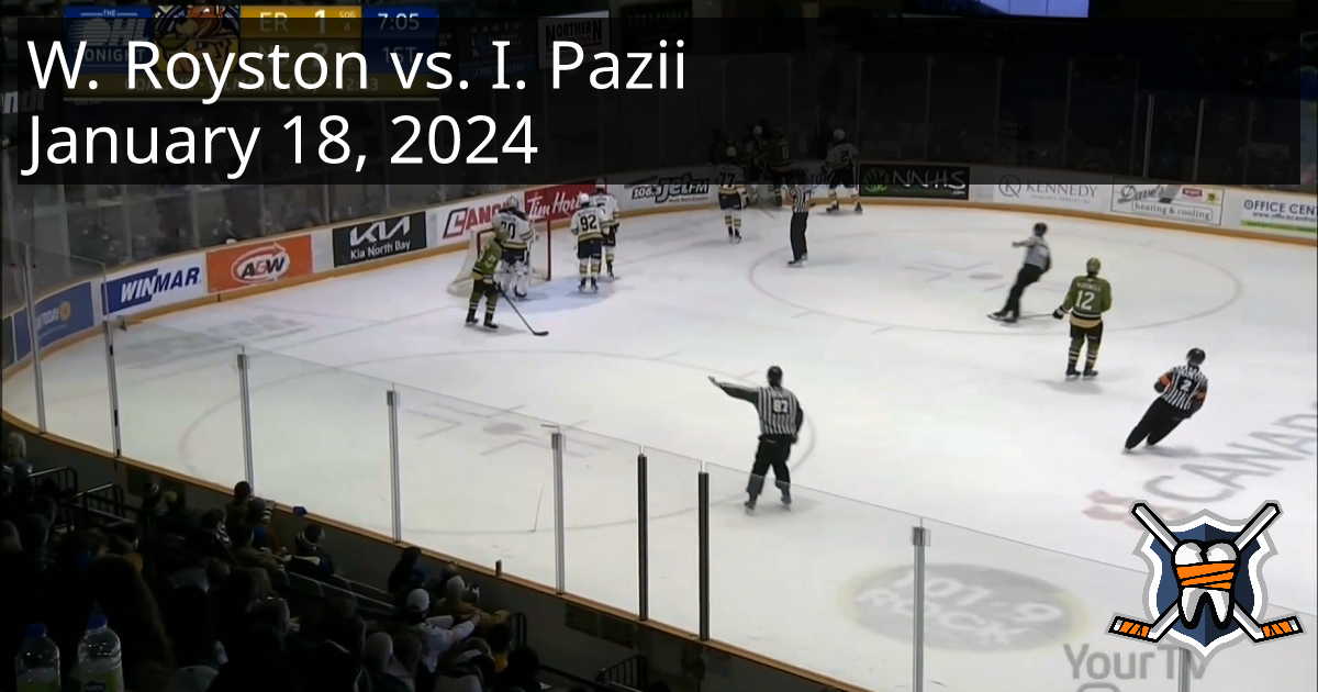 Wesley Royston vs. Ihnat Pazii, January 18, 2024 - Erie Otters vs ...