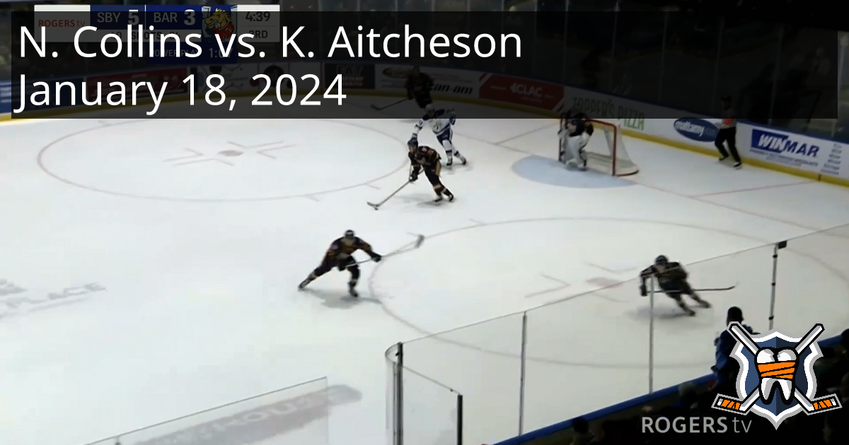 Nolan Collins vs. Kashawn Aitcheson, January 18, 2024 - Sudbury Wolves ...
