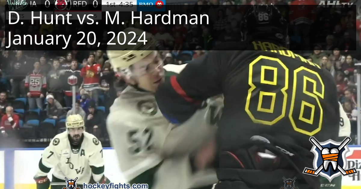 Daemon Hunt vs. Mike Hardman, January 20, 2024 - Iowa Wild vs. Rockford ...