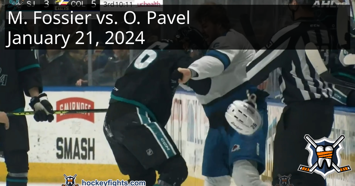 Mitchell Fossier vs. Ondrej Pavel, January 21, 2024 - San Jose ...