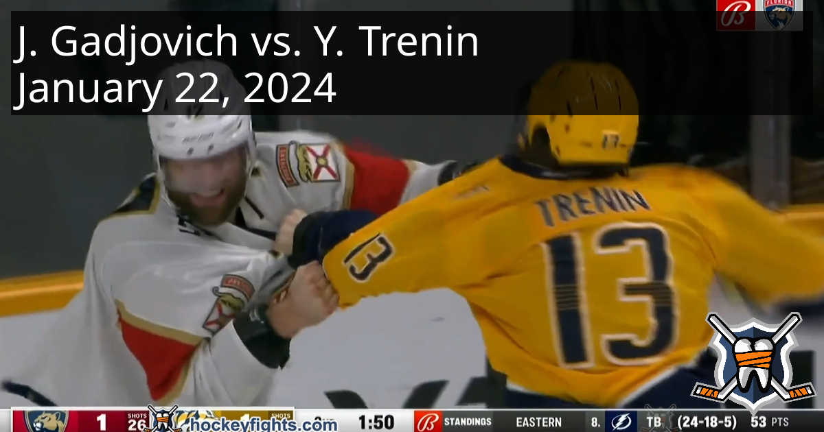 Jonah Gadjovich vs. Yakov Trenin, January 22, 2024 - Florida Panthers ...