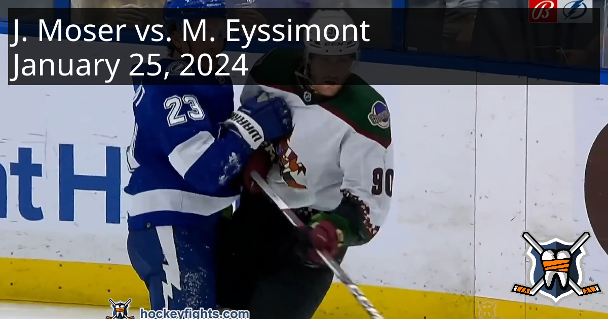 J.J. Moser vs. Michael Eyssimont, January 25, 2024 - Arizona Coyotes vs ...