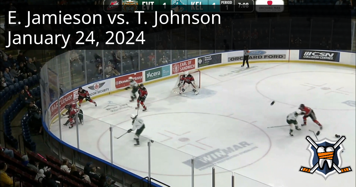 Eric Jamieson vs. Trae Johnson, January 24, 2024 - Everett Silvertips vs. Kelowna Rockets ...