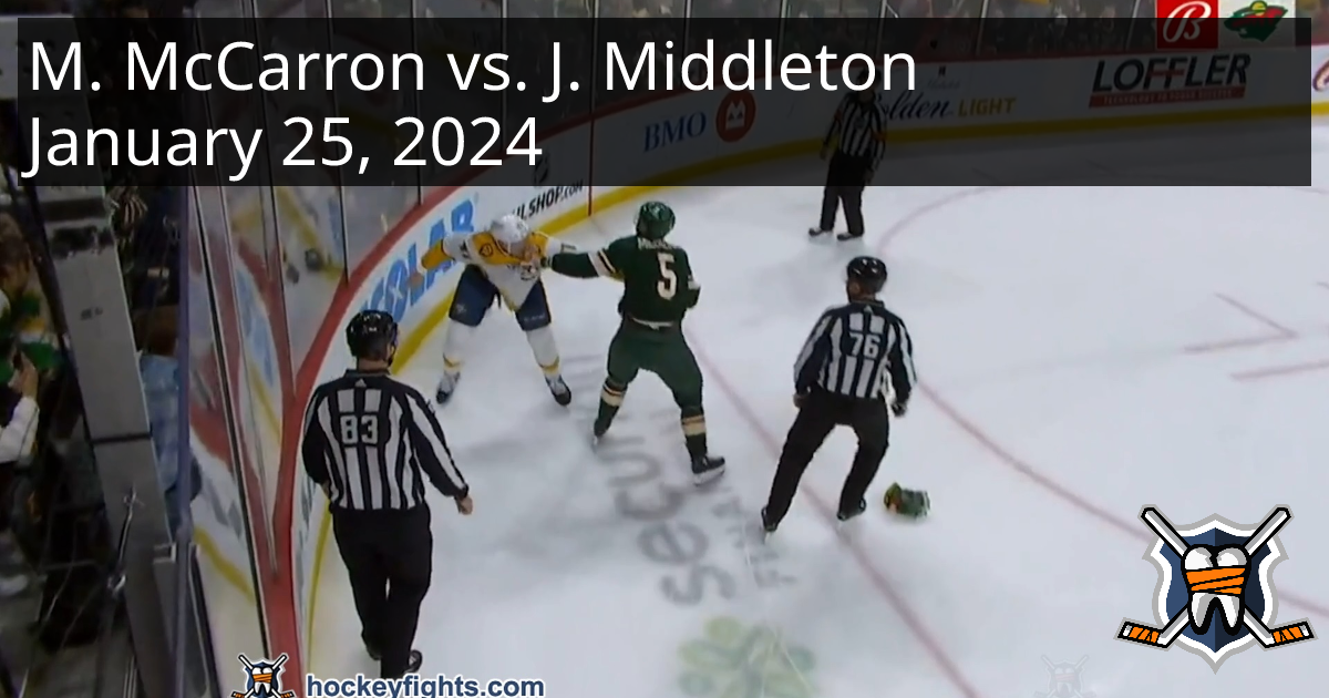 Michael McCarron vs. Jacob Middleton, January 25, 2024 - Nashville ...