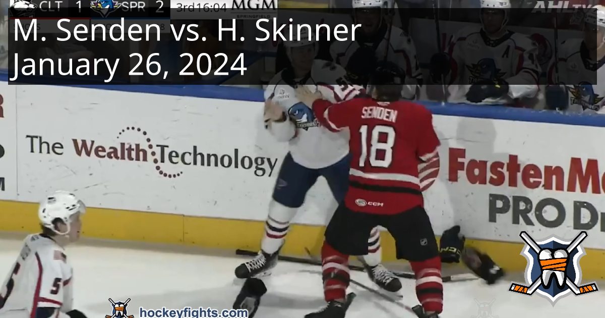 Mark Senden vs. Hunter Skinner, January 26, 2024 - Charlotte Checkers ...