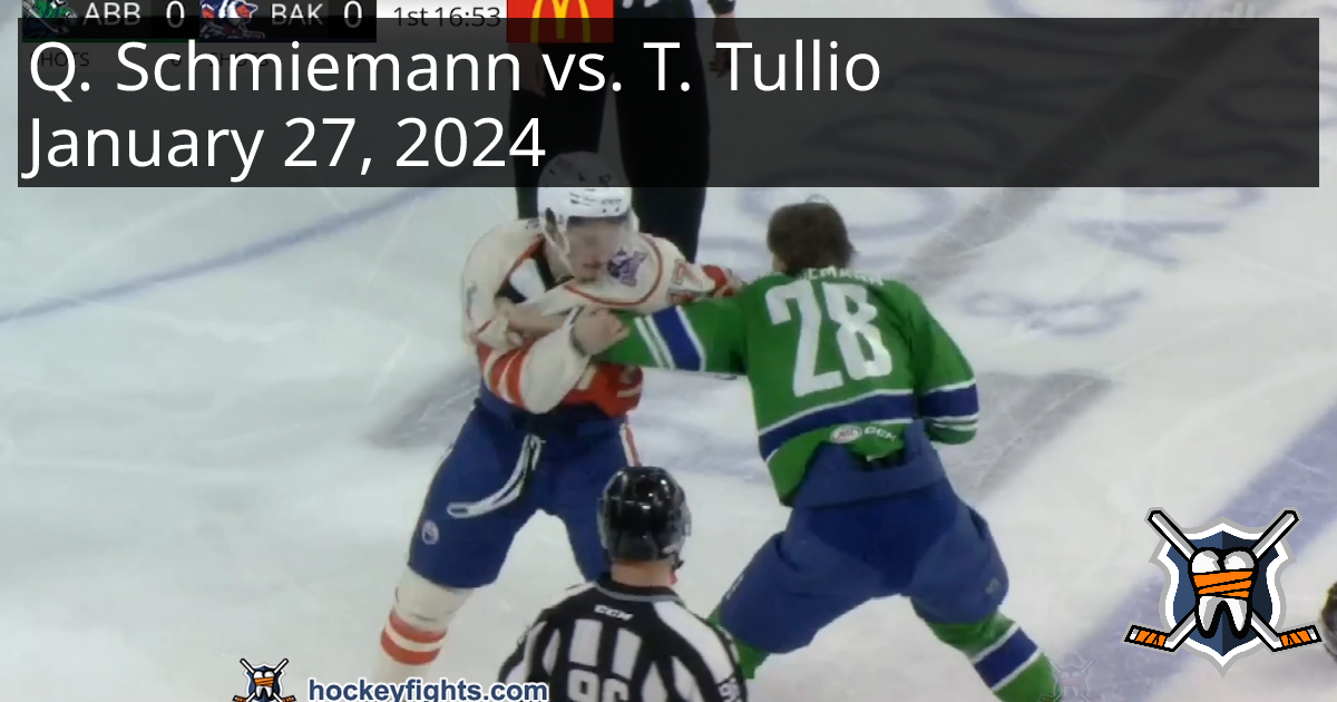 Quinn Schmiemann vs. Tyler Tullio, January 27, 2024 - Abbotsford ...