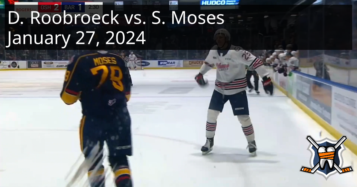 Dylan Roobroeck vs. Shamar Moses, January 27, 2024 - Oshawa Generals vs ...
