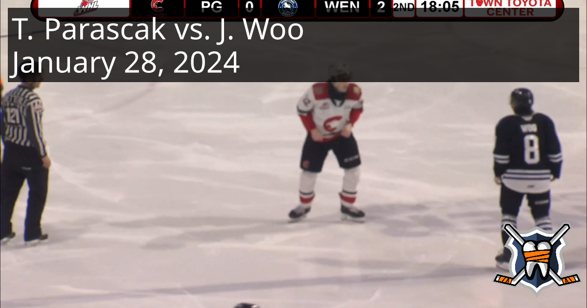 Terik Parascak vs. Jonas Woo, January 28, 2024 - Prince George Cougars ...