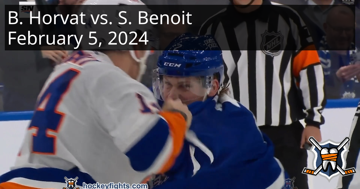 Bo Horvat vs. Simon Benoit, February 5, 2024 - New York Islanders vs ...