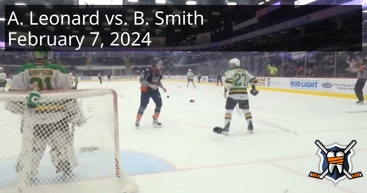 Alec Leonard vs. Blake Smith, February 7, 2024 - London Knights vs ...