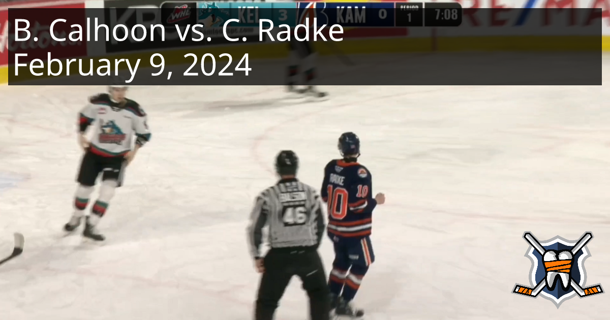 Brett Calhoon vs. Conner Radke, February 9, 2024 - Kelowna Rockets vs ...