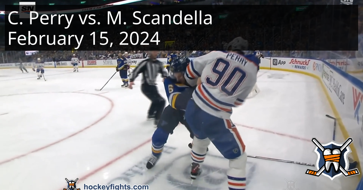 Corey Perry vs. Marco Scandella, February 15, 2024 - Edmonton Oilers vs ...