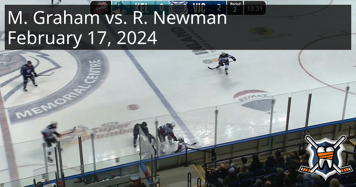 Max Graham vs. Reggie Newman, February 17, 2024 - Kelowna Rockets vs ...