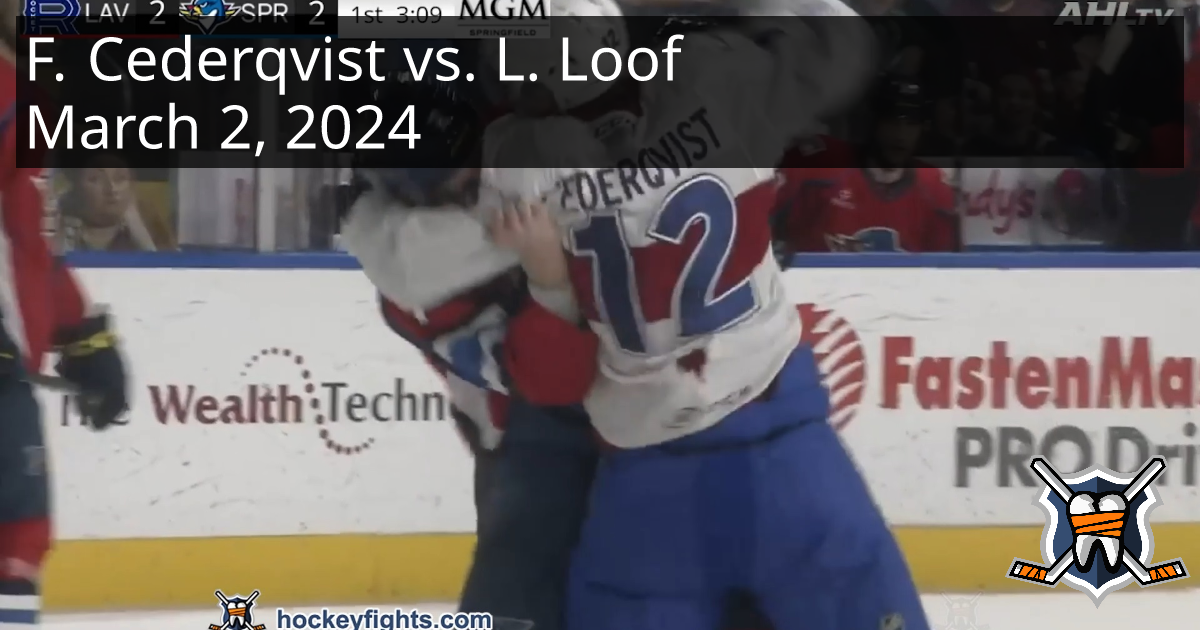 Filip Cederqvist vs. Leo Loof, March 2, 2024 - Laval Rocket vs ...