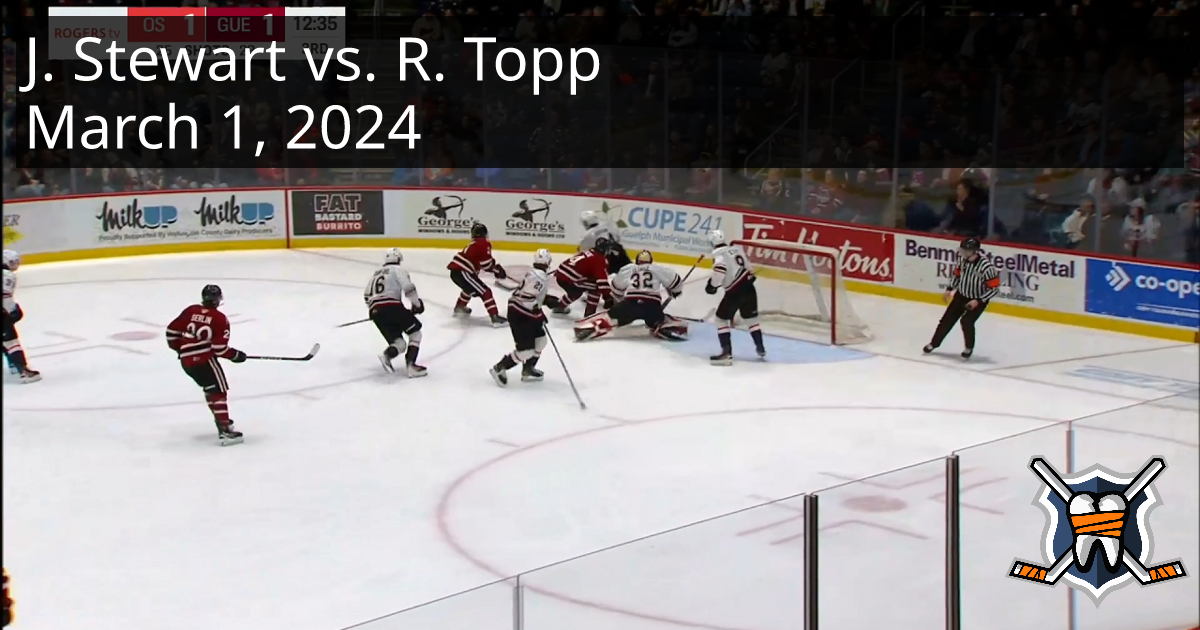 Jackson Stewart vs. Rowan Topp, March 1, 2024 - Owen Sound Attack vs ...