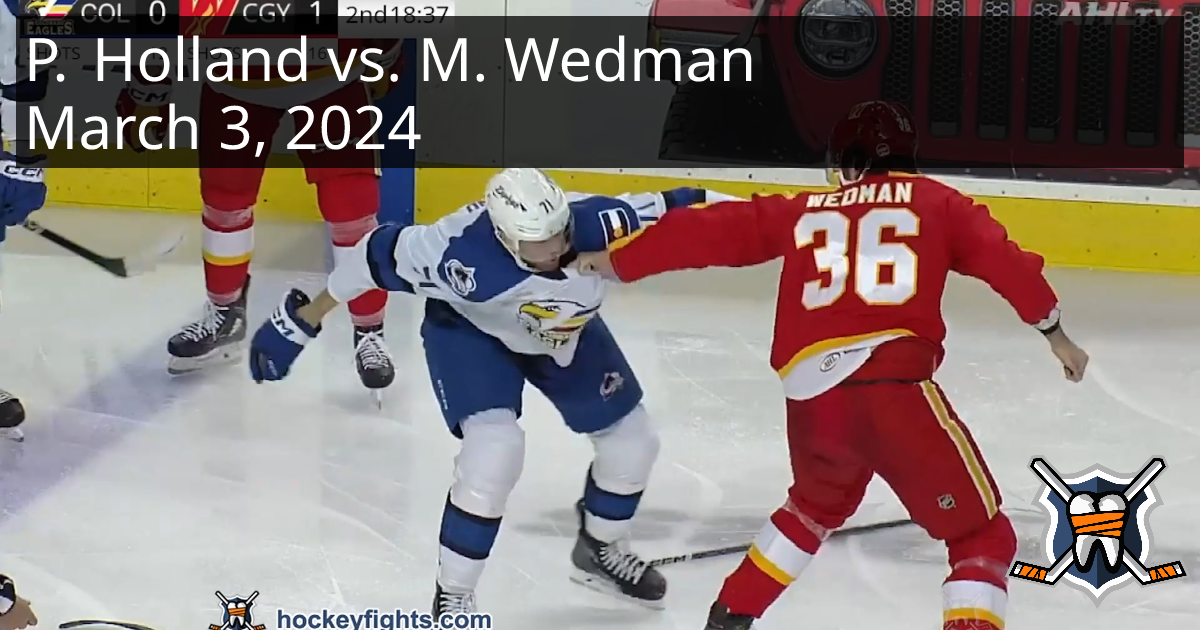 Peter Holland vs. Matthew Wedman, March 3, 2024 - Colorado Eagles vs ...