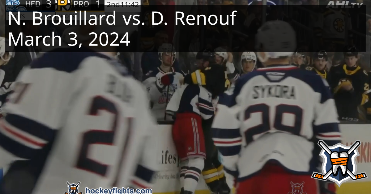 Nikolas Brouillard vs. Daniel Renouf, March 3, 2024 - Hartford Wolf ...