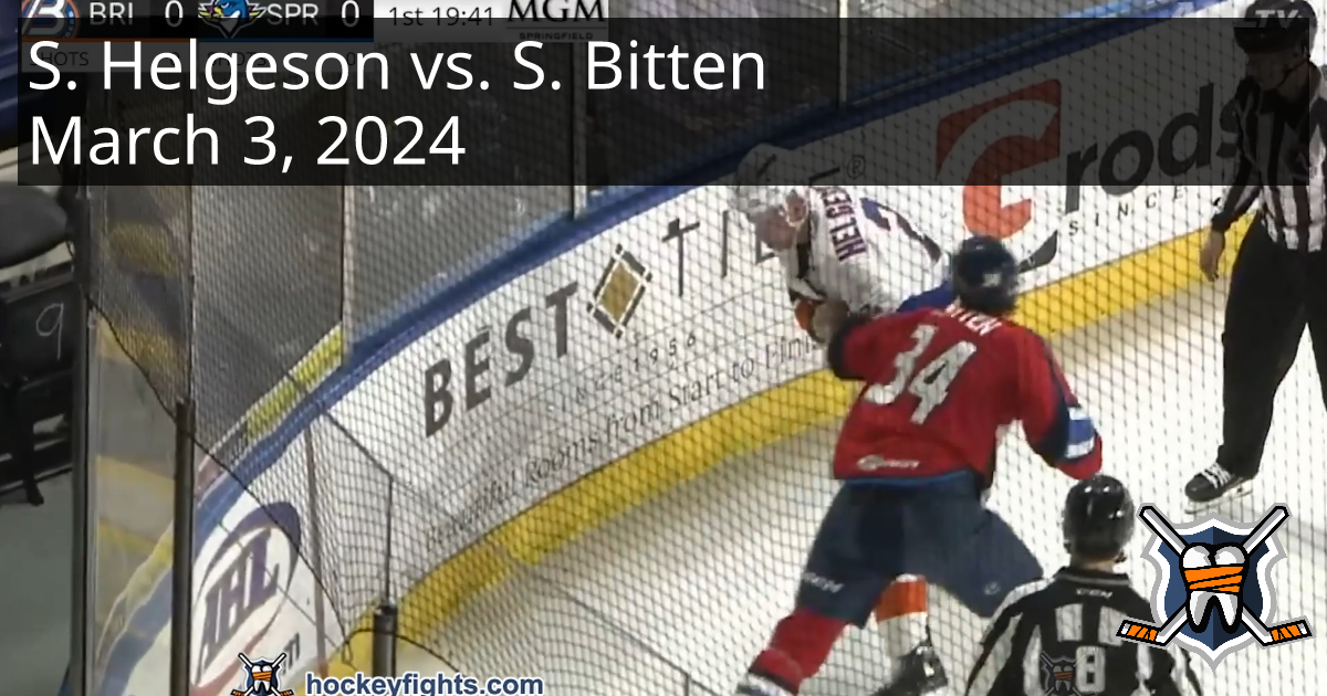 Seth Helgeson vs. Sam Bitten, March 3, 2024 - Bridgeport Islanders vs ...