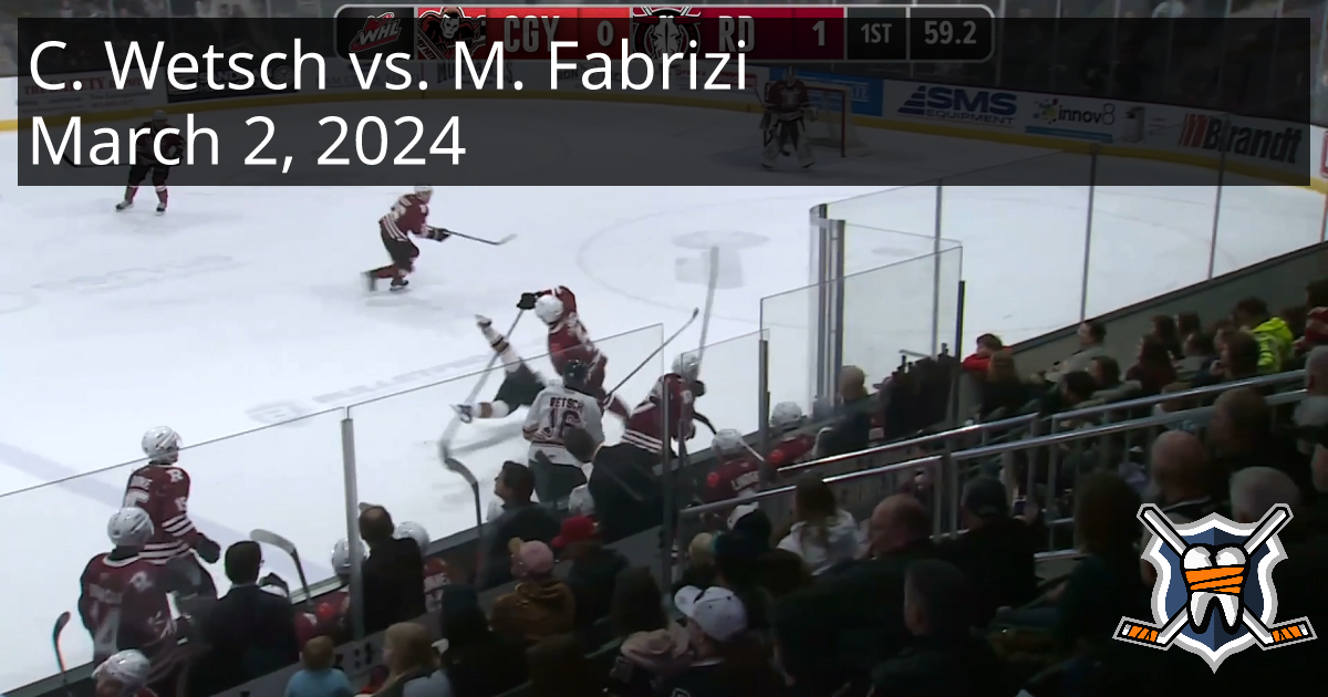 Carson Wetsch vs. Matteo Fabrizi, March 2, 2024 - Calgary Hitmen vs ...