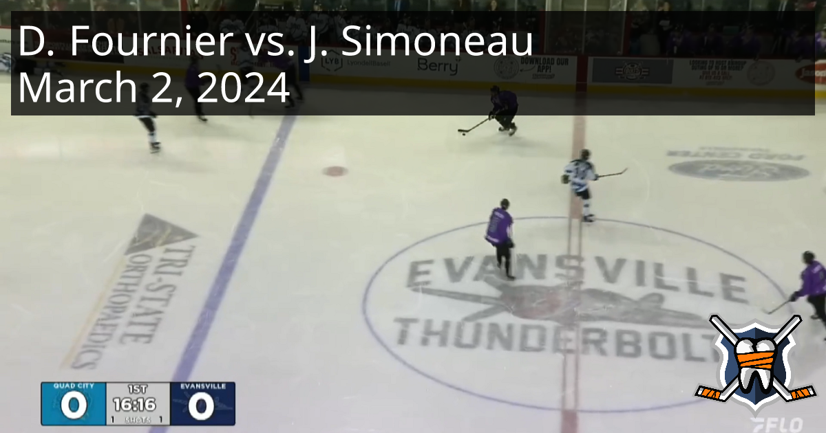 Dillon Fournier vs. Jordan Simoneau, March 2, 2024 - Quad City Storm vs ...