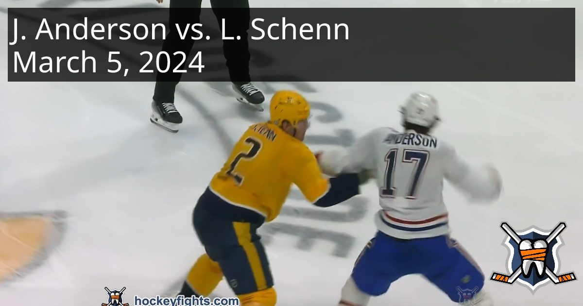 Josh Anderson vs. Luke Schenn, March 5, 2024 - Montreal Canadiens vs ...