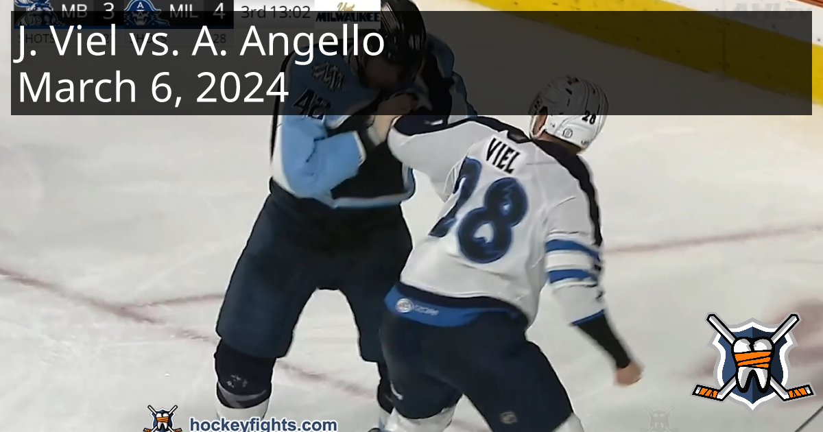 Jeffrey Viel vs. Anthony Angello, March 6, 2024 - Manitoba Moose vs ...