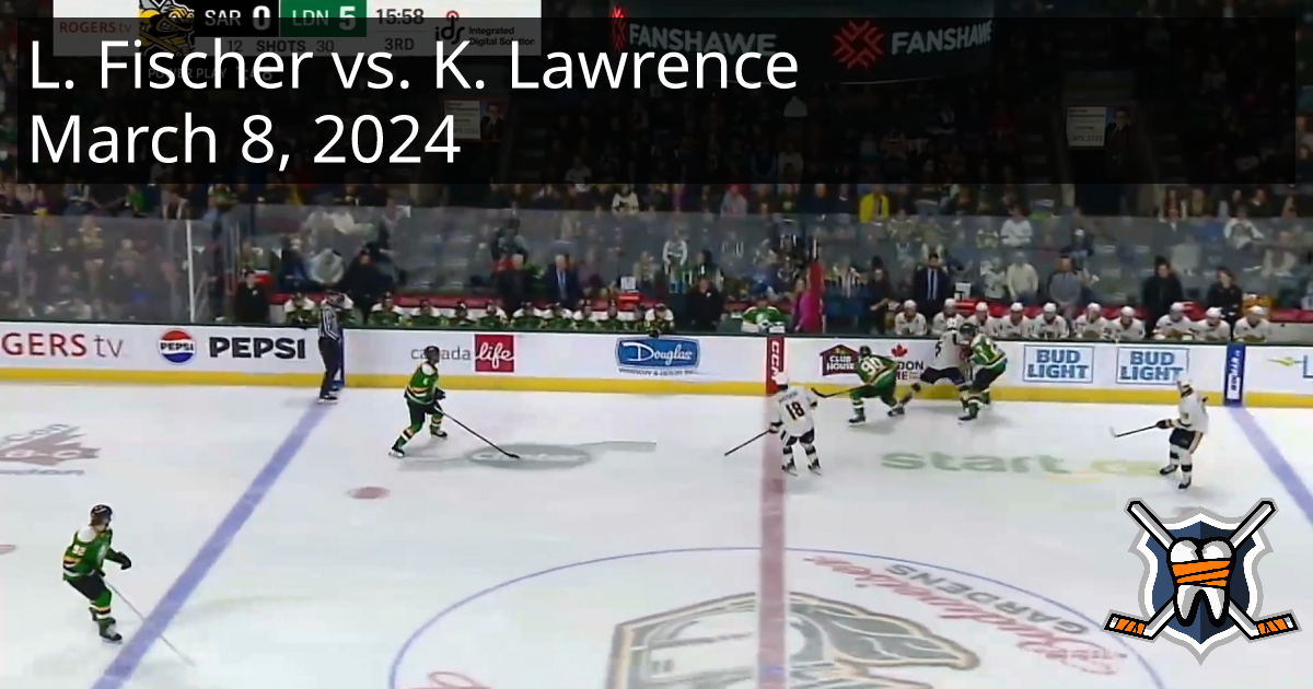 Lukas Fischer vs. Kaleb Lawrence, March 8, 2024 - Sarnia Sting vs ...