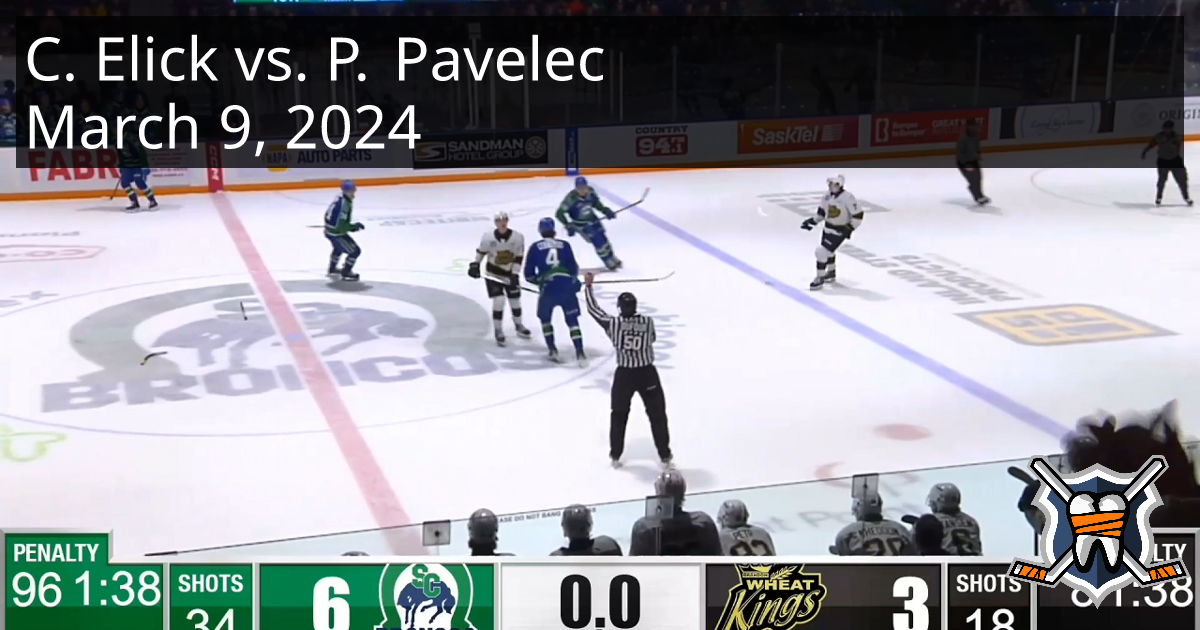 Charlie Elick vs. Petr Pavelec, March 9, 2024 - Brandon Wheat Kings vs ...