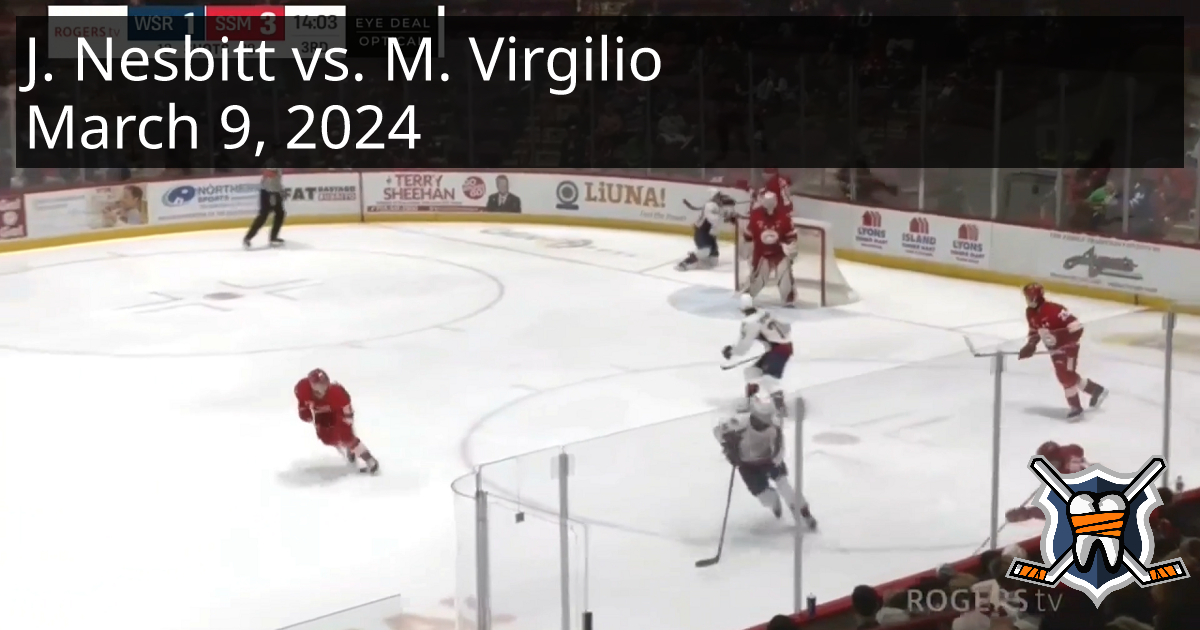 Jack Nesbitt vs. Matthew Virgilio, March 9, 2024 - Windsor Spitfires vs ...
