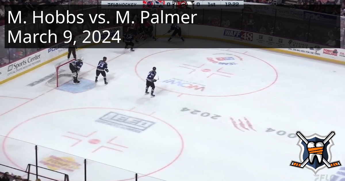 Matthew Hobbs vs. Mason Palmer, March 9, 2024 - Evansville Thunderbolts ...