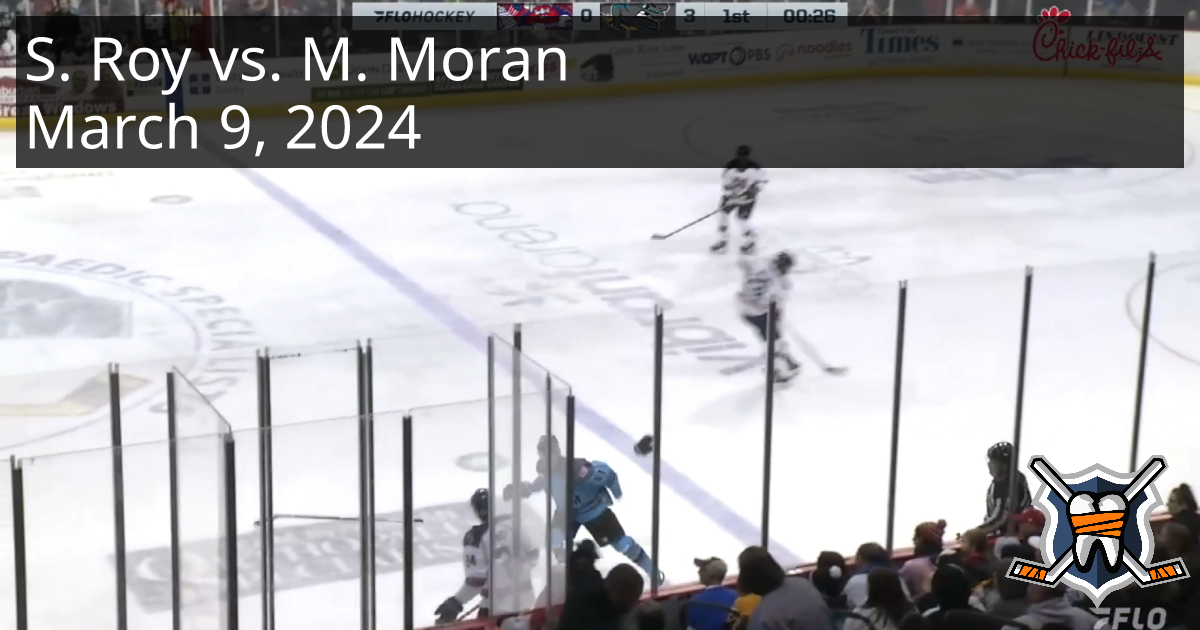 Sacha Roy vs. Michael Moran, March 9, 2024 - Macon Mayhem vs. Quad City Storm | HockeyFights