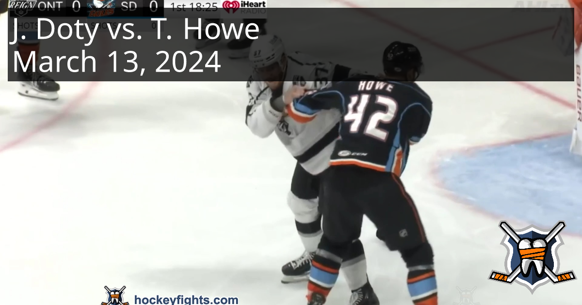Jacob Doty vs. Travis Howe, March 13, 2024 - Ontario Reign vs. San ...