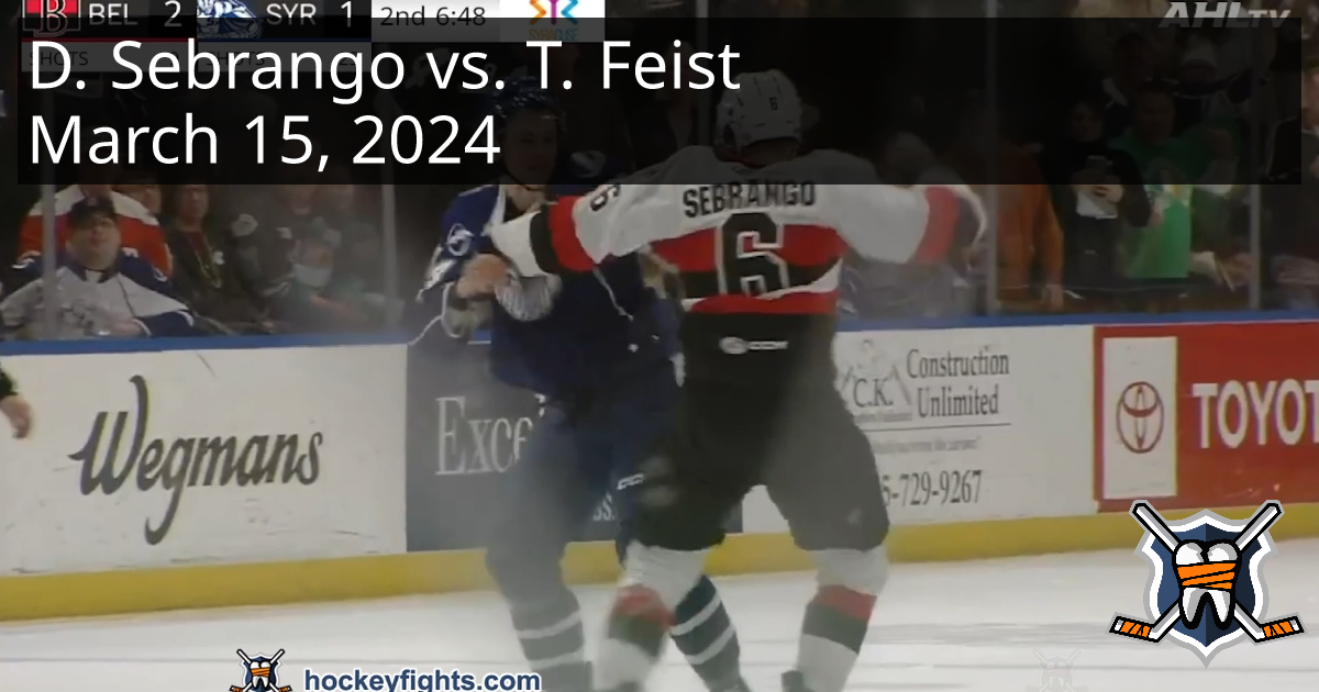 Donovan Sebrango vs. Tyson Feist, March 15, 2024 - Belleville Senators ...