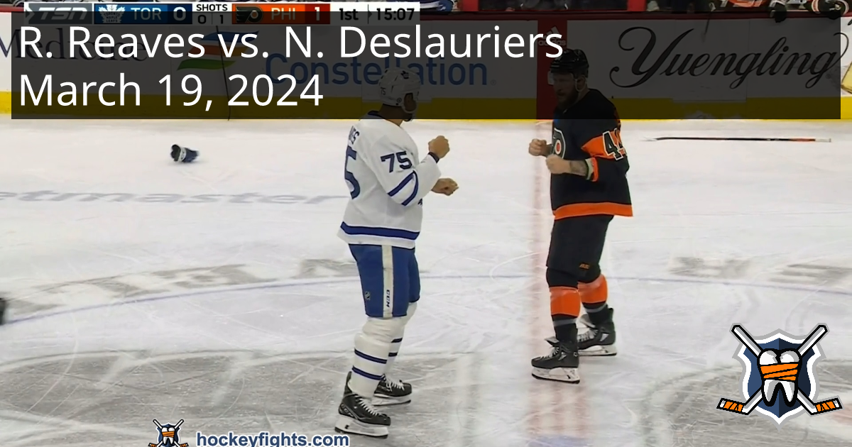 Ryan Reaves vs. Nicolas Deslauriers, March 19, 2024 - Toronto Maple ...