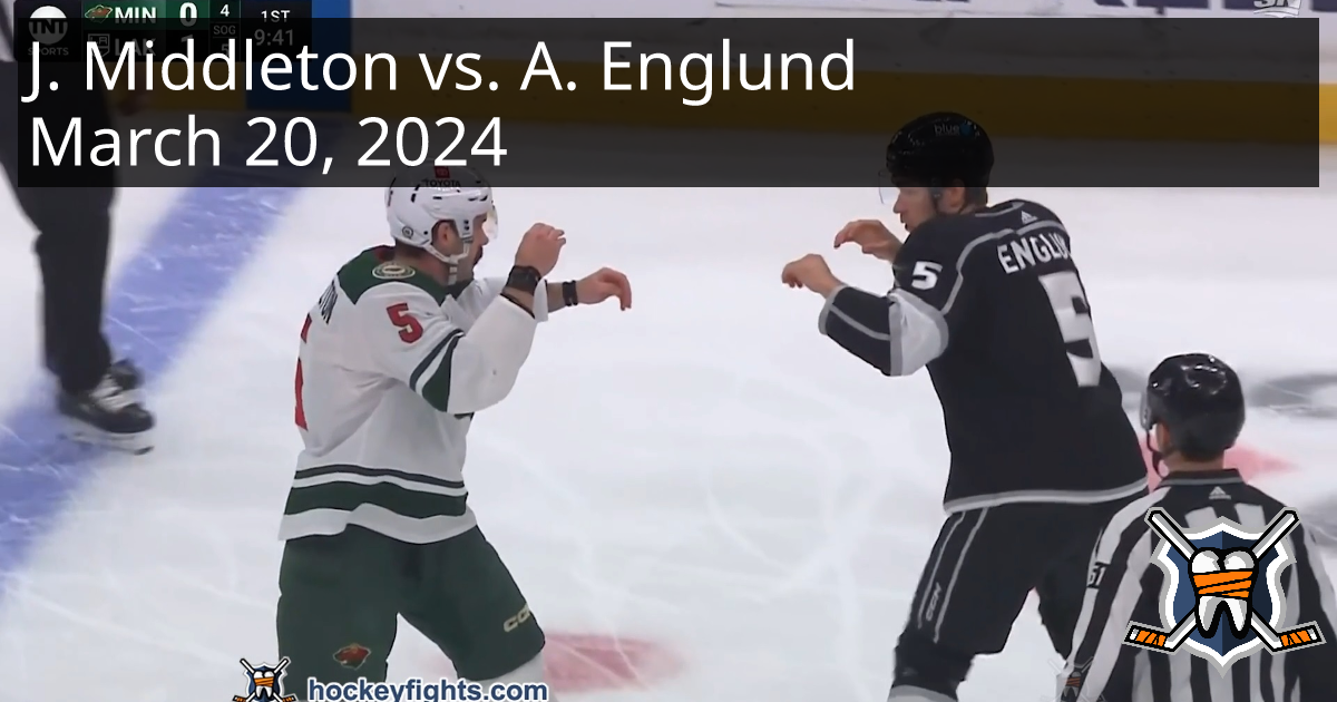 Jacob Middleton vs. Andreas Englund, March 20, 2024 - Minnesota Wild vs ...