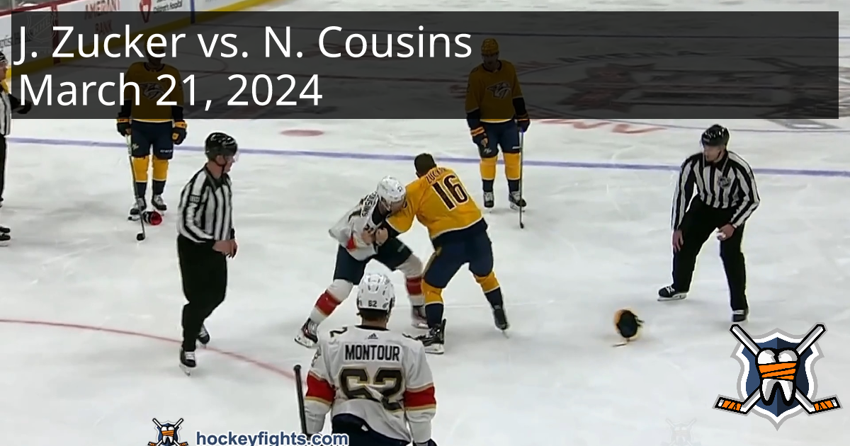Jason Zucker vs. Nick Cousins, March 21, 2024 - Nashville Predators vs ...