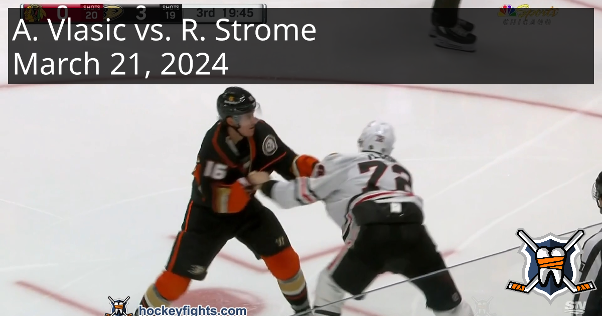 Alex Vlasic vs. Ryan Strome, March 21, 2024 - Chicago Blackhawks vs ...