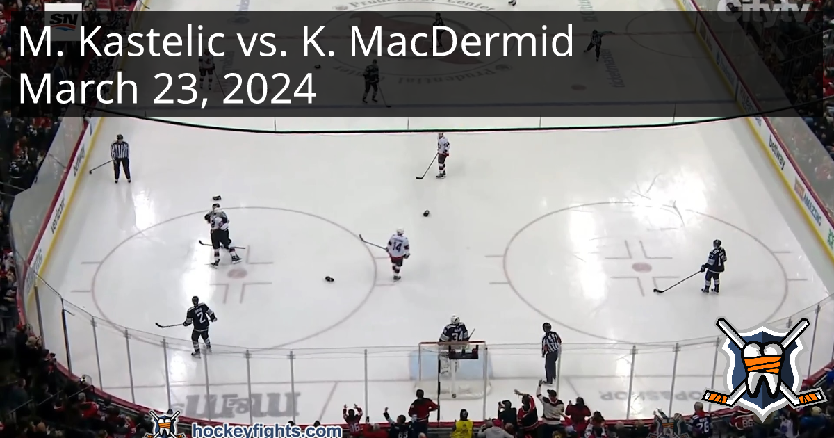 Mark Kastelic vs. Kurtis MacDermid, March 23, 2024 - Ottawa Senators vs ...