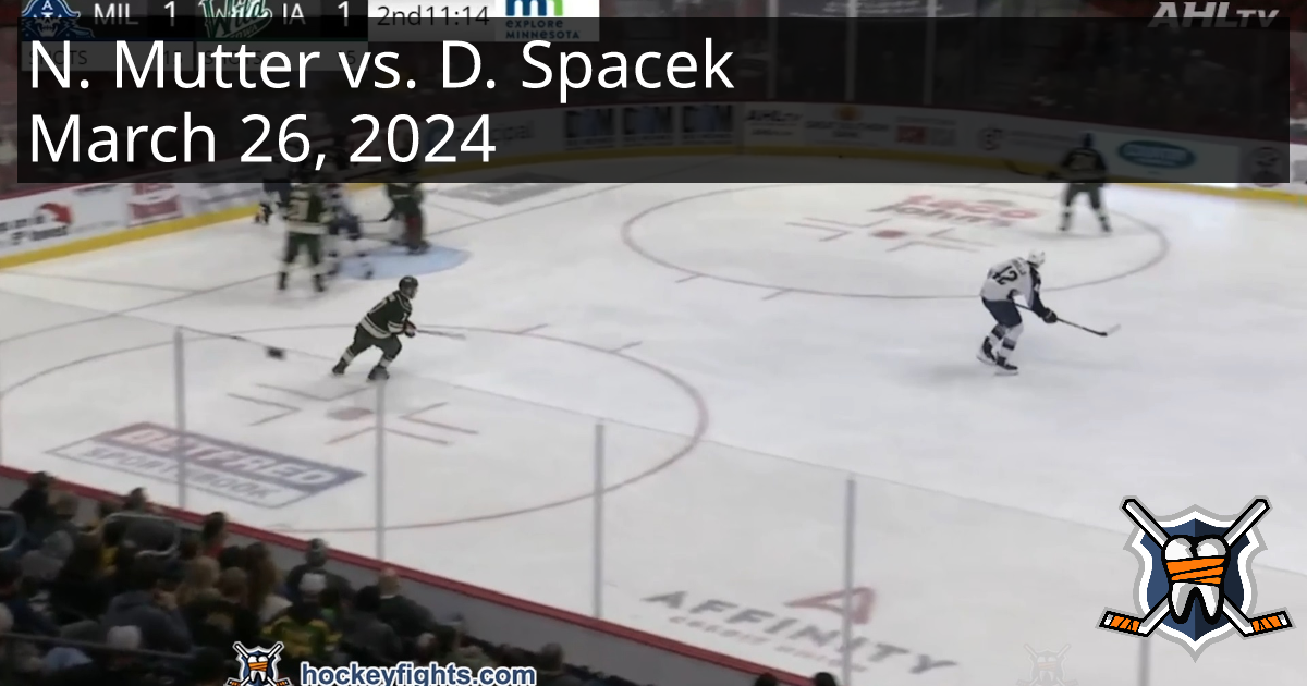 Navrin Mutter vs. David Spacek, March 26, 2024 - Milwaukee Admirals vs ...