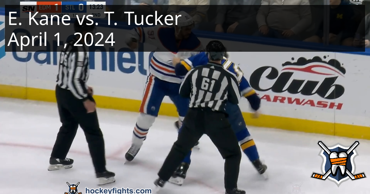 Evander Kane vs. Tyler Tucker, April 1, 2024 - Edmonton Oilers vs. St ...