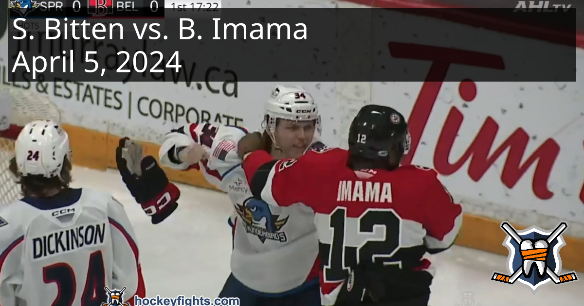 Sam Bitten vs. Bokondji Imama, April 5, 2024 - Springfield Thunderbirds ...